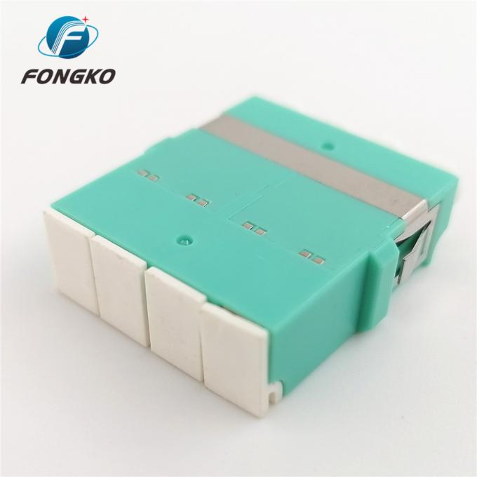 Quad Shuttered OM3 Fiber Optic Cable Adapter Lc Bulkhead Connector For CATV