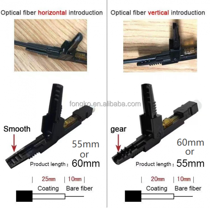 2.0*3.0 Cable Fast Optical Sx Fiber Connector Sm Fusion Splice Connectors