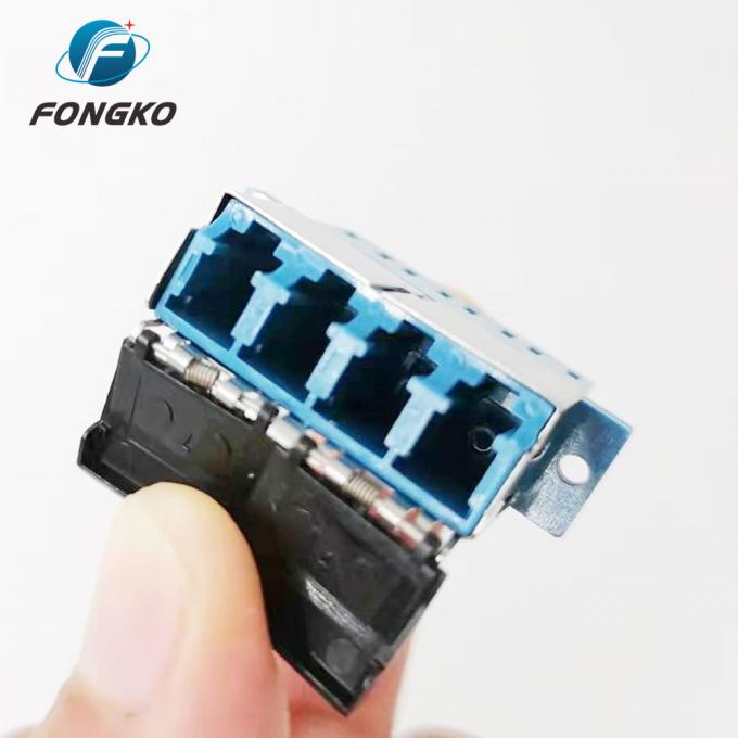 Blue Auto Shutter SC Duplex Adapter DX lC UPC Connector With Flange