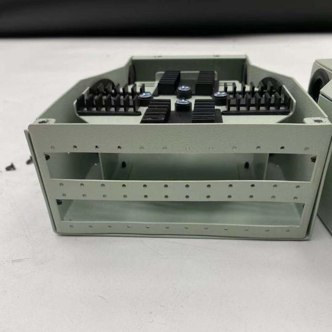 Aluminum Alloy Plastic Splice Tray DIN Fiber Optic Terminal Box 12 Port