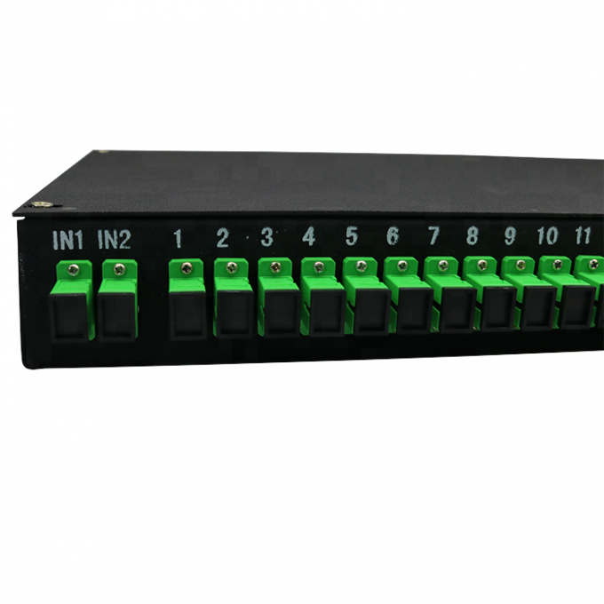 2x32 1U PLC Optical Signal Splitter Apc Splitter With SC Adapters 19 Inch