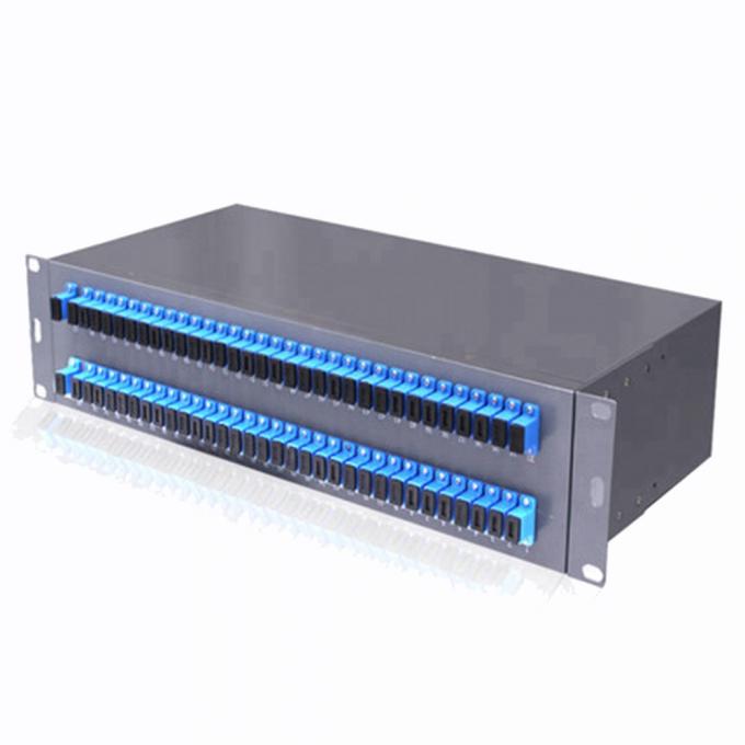 19 Inch 1U Fiber Optic Splitter Chassis With Connector 1x64 SC APC PLC