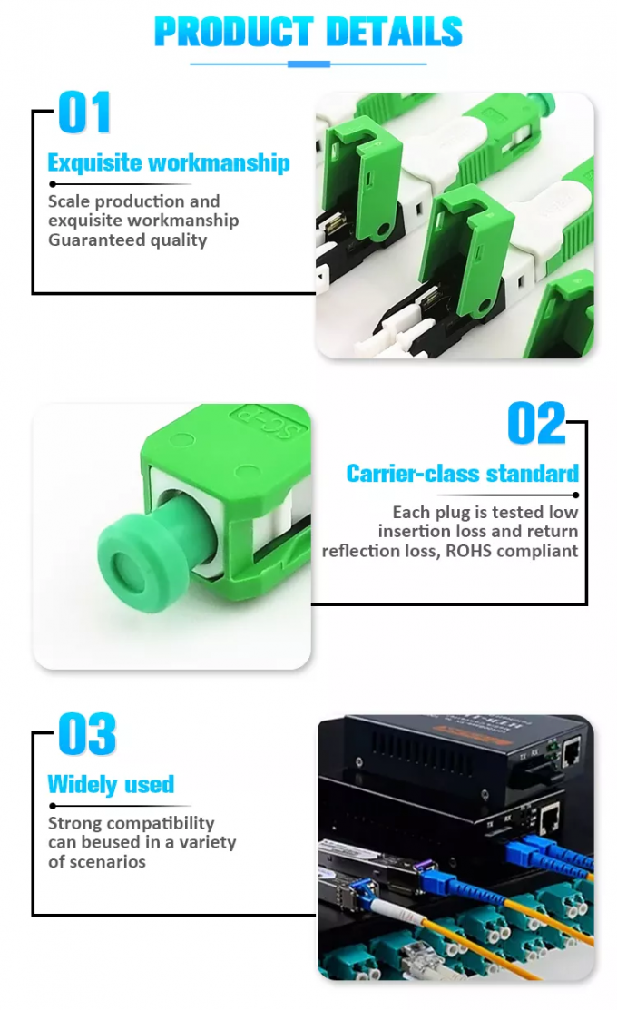 Field Installable SC APC UPC Fiber Optic Fast Connector SC APC Mechanical FTTH Connector