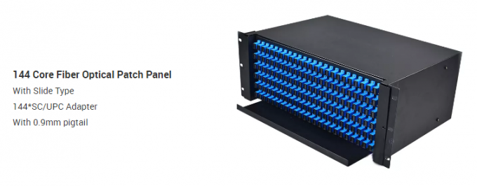 Rack Mount Fiber Optic Patch Panel , 144 Ports Fiber Patch Panel