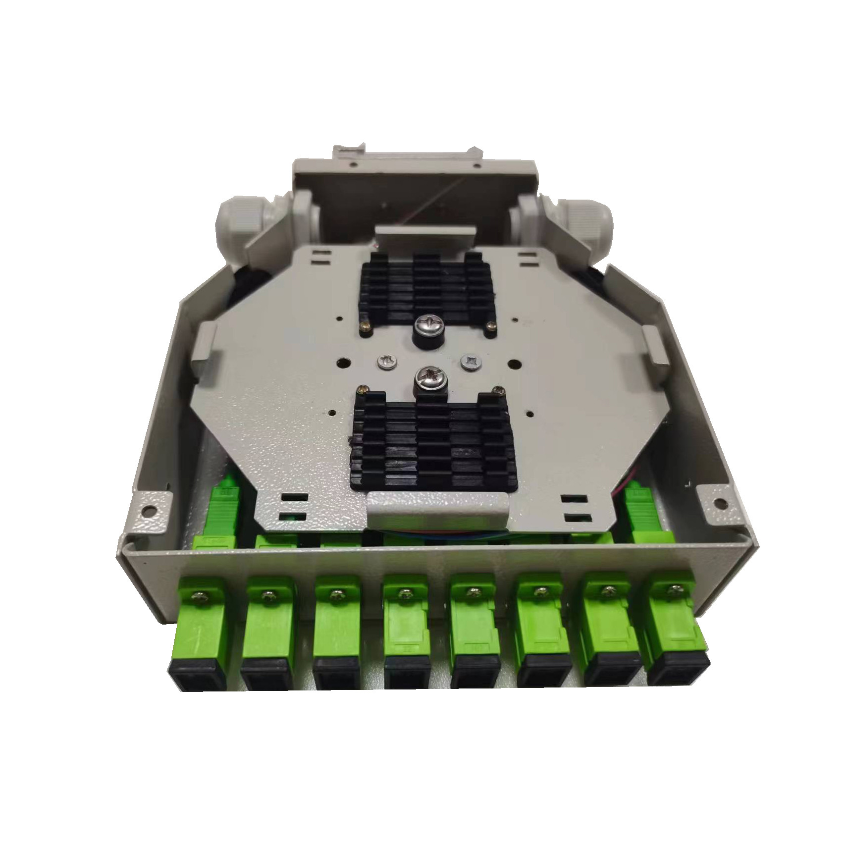 FONGKO 8 Core Fiber Optical Terminal Box , Metal DIN Rail APC SC ...