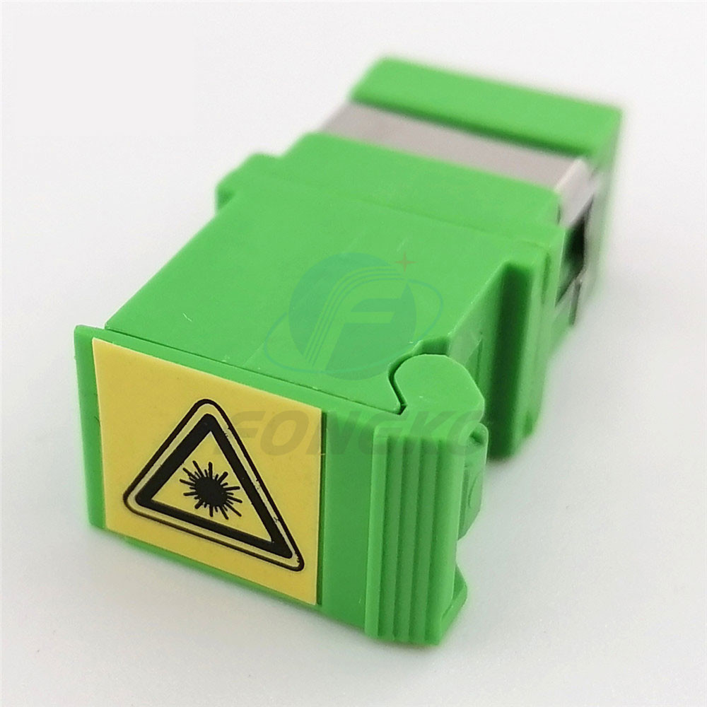 SC/APC Green Shell Simplex Adapter With Auto Shutter SM SC Fiber Optic ...