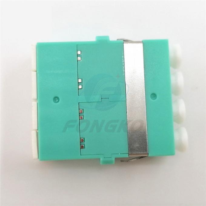Quad Shuttered OM3 Fiber Optic Cable Adapter Lc Bulkhead Connector For CATV